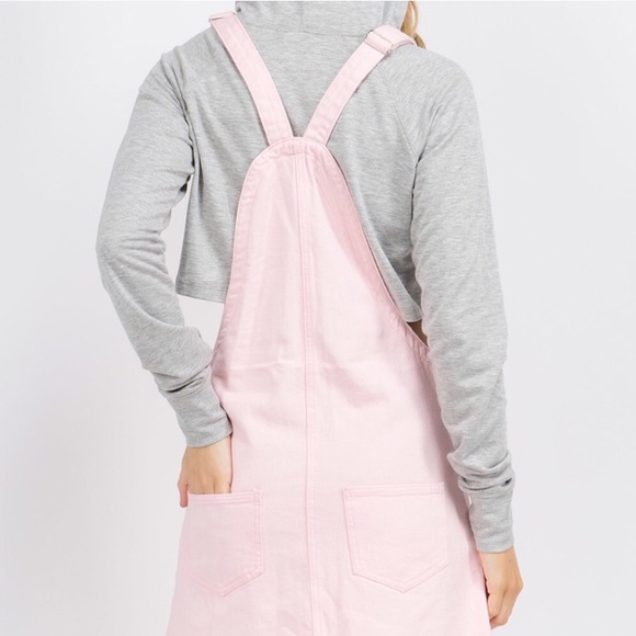 Dresses | Light Pink Denim Overall Dress | Poshmark